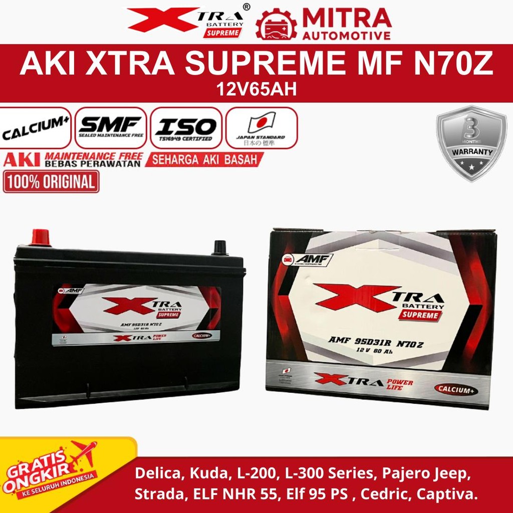 Jual Aki Mobil Kering XtraSupreme N70Z Captiva Kuda Strada Boxer ...
