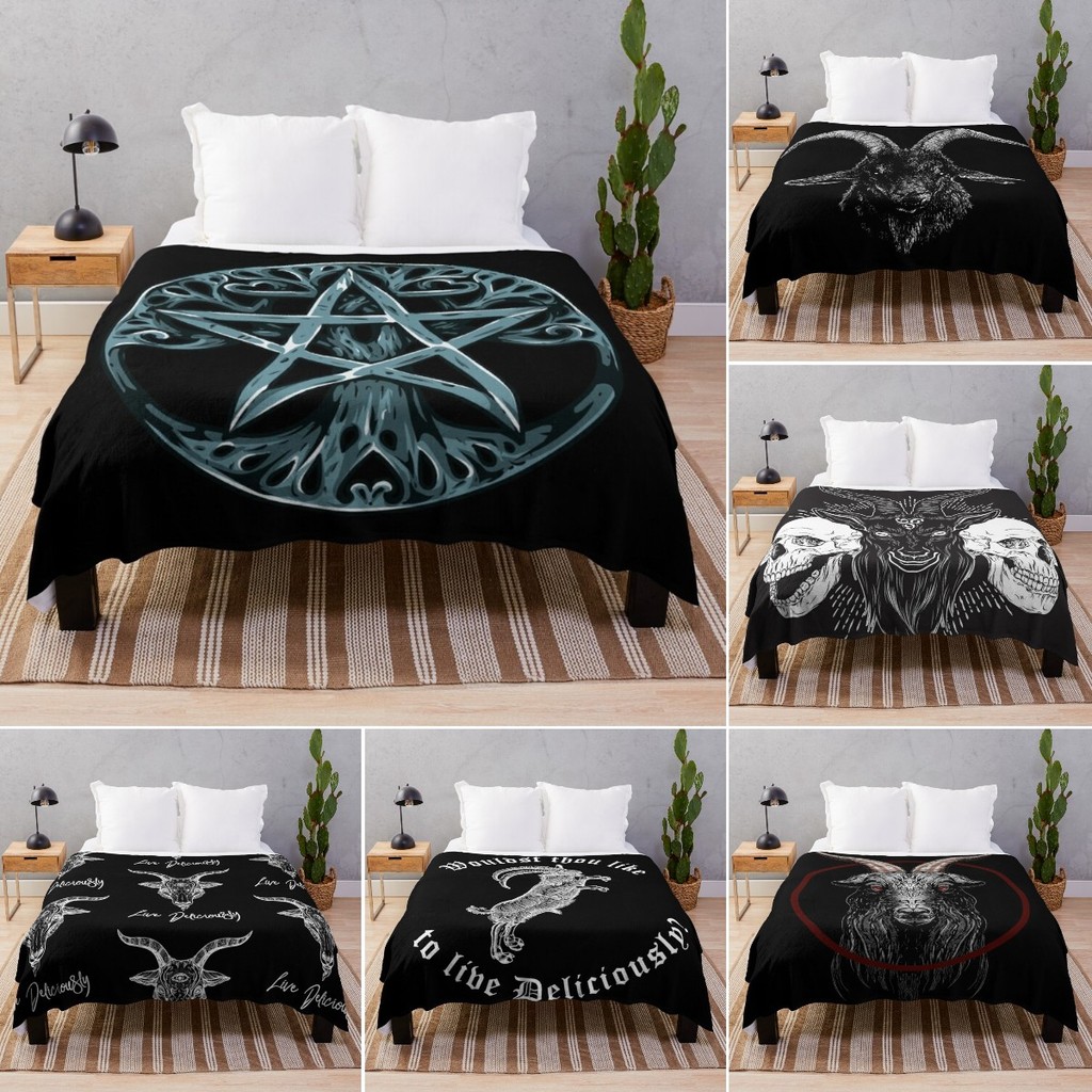 Jual Baphomet Setan Kambing Flanel Bulu Selimut untuk Tempat Tidur Sofa ...