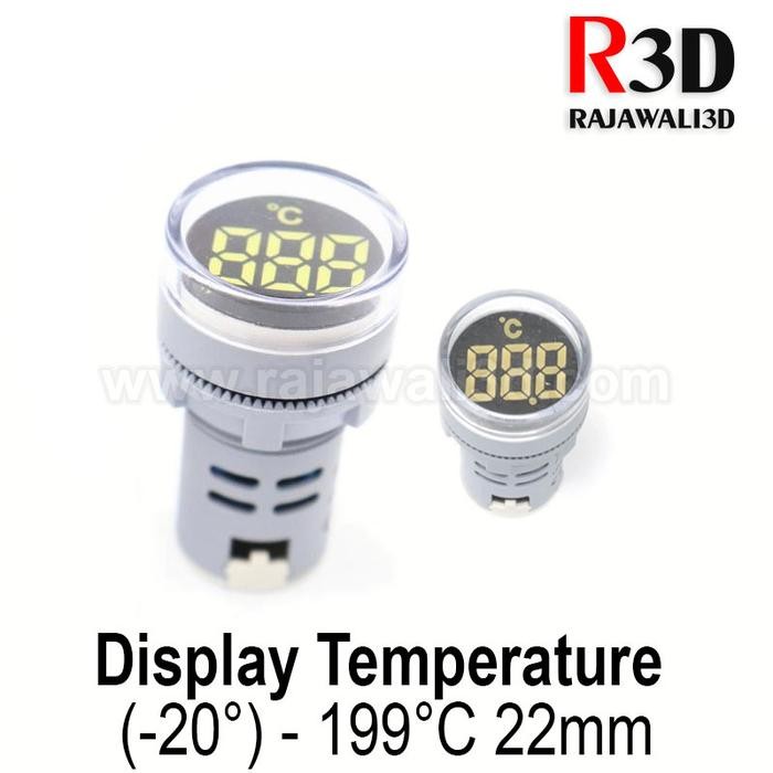 Jual Display Round Thermometer Temperature Indicator Light LED Digital ...