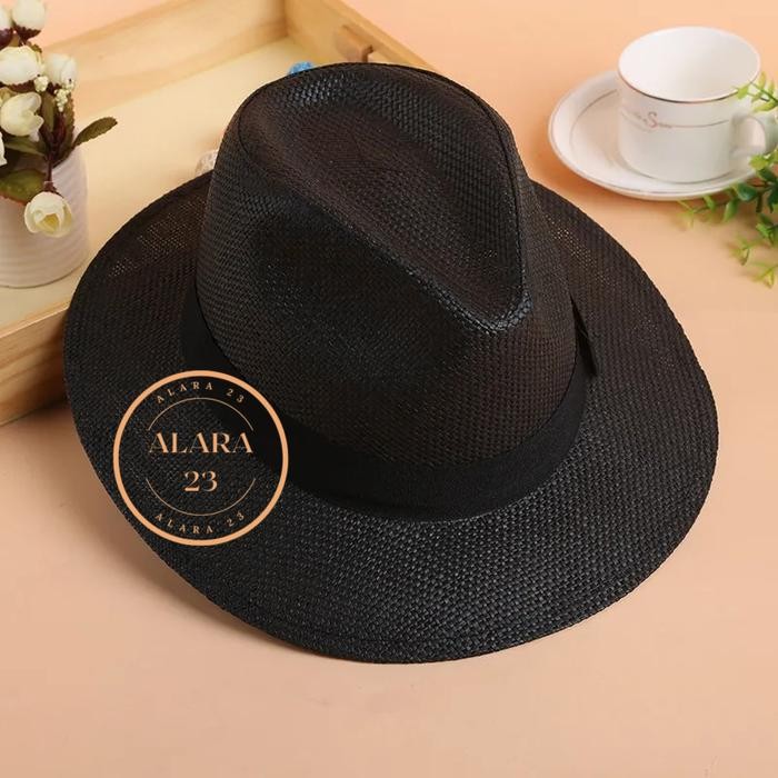 Jual topi cowboy topi fedora jerami hat panama jazz | Shopee Indonesia