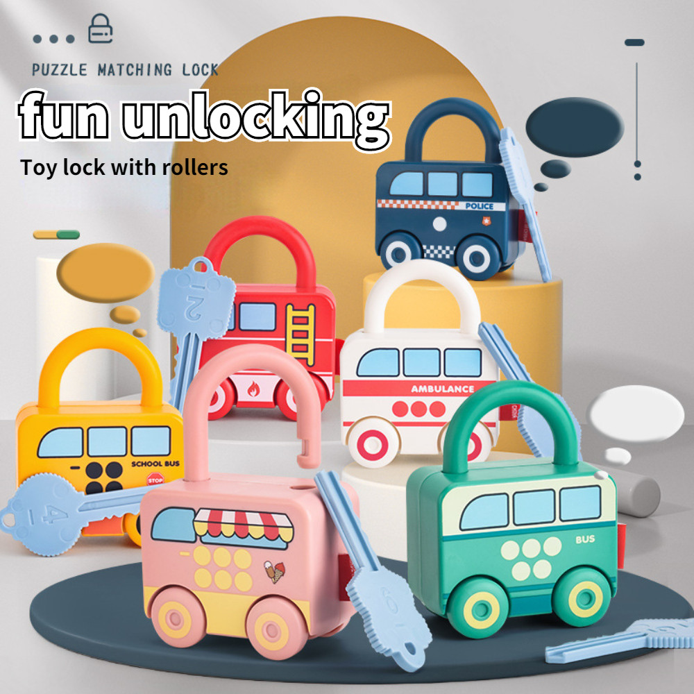 Jual Number Match Lock Toys Car Games Montessori Educational Toy Kids ...