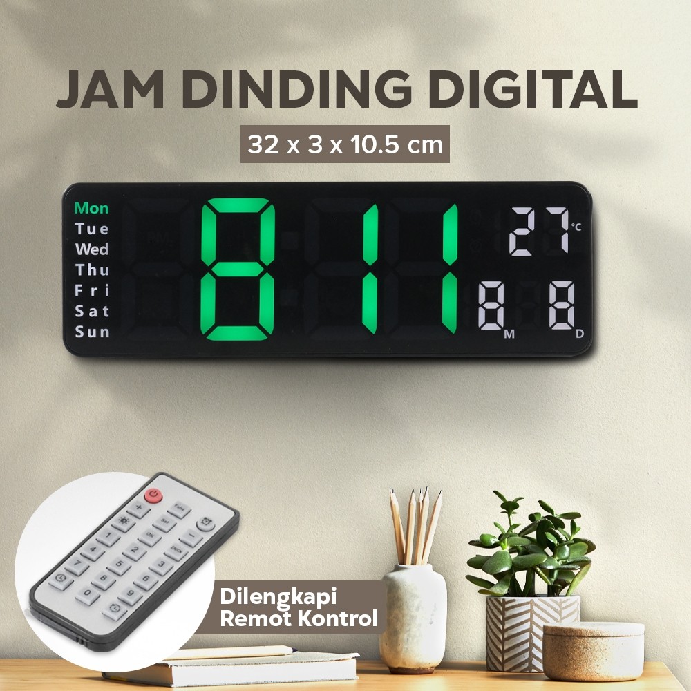 Jual ID JAM DINDING DIGITAL ANGKA LED RUMAH KANTOR MASJID MINIMALIS ...