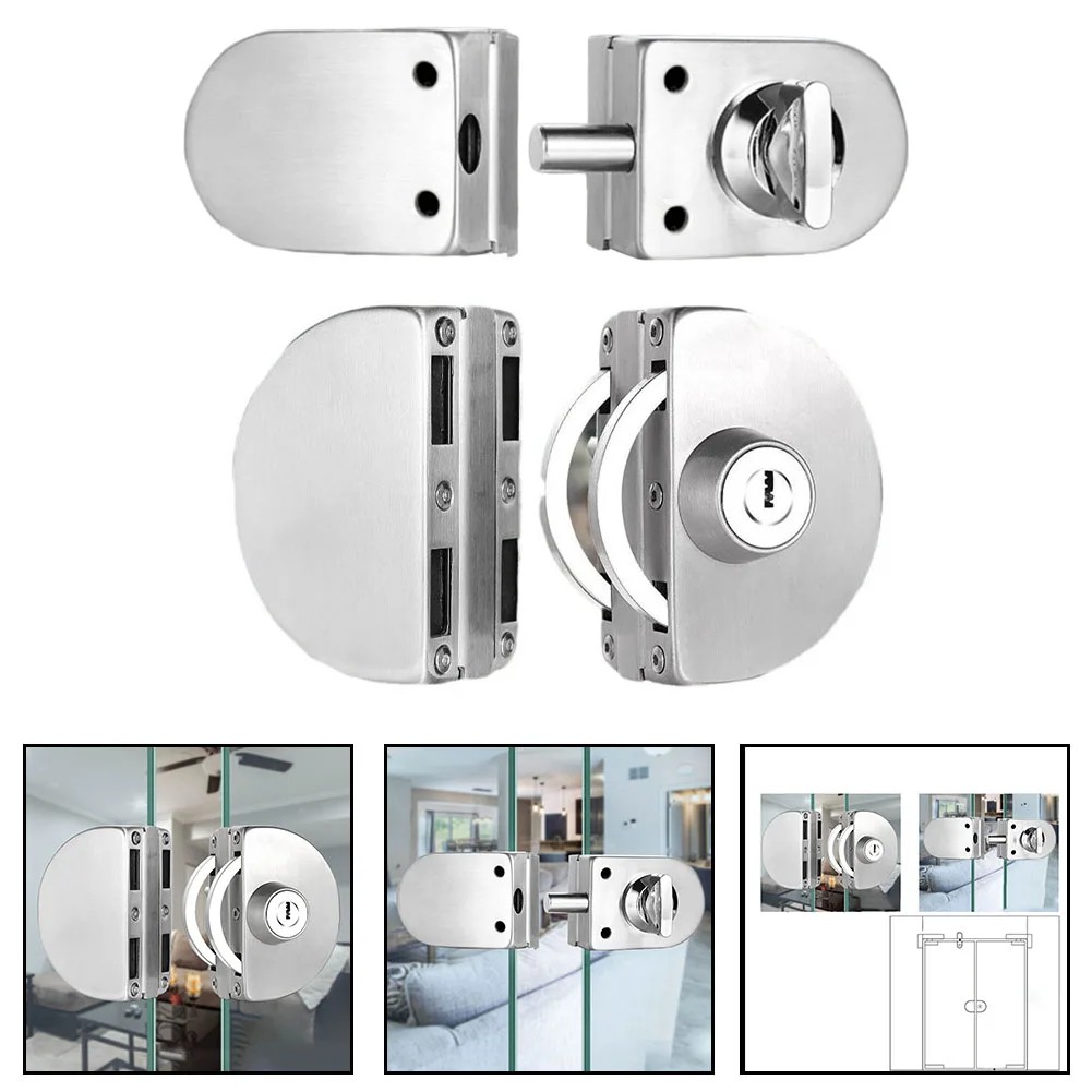 Jual Double Glass Door Locks Ground Bolt Stainless Steel Push-Pull ...