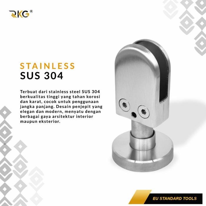 Jual RKG Kaki Railing Kaca Balkon Glass Bracket Oval SUS 304 | Shopee ...