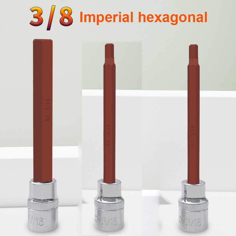 Jual 1PCS 110mm 3/8‘ Drive inch size Hex Screwdriver bit Socket Joint ...