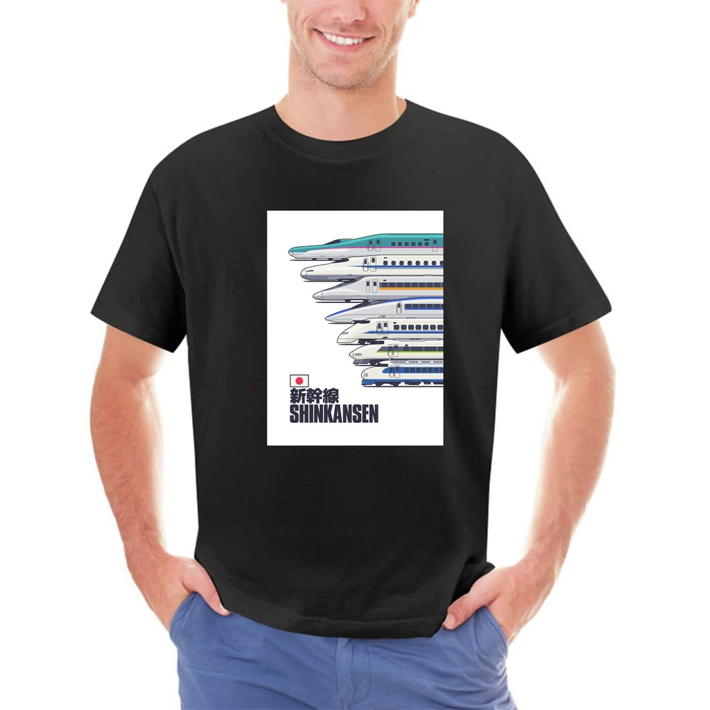 Jual Shinkansen Bullet Train Evolution - White T Shirt Train Railway ...