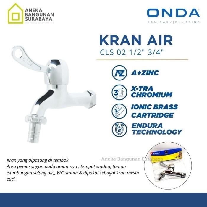 Jual Kran Air ONDA CLS 02 dengan Sambungan Selang - 1/2 Dim atau 3/4 Dim - keran tembok taman ...