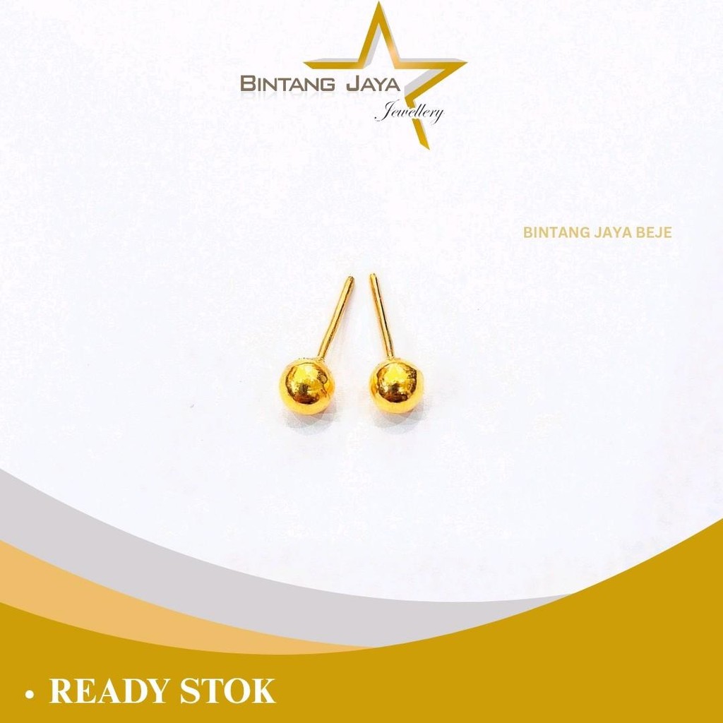 Jual Anting Emas LM99 Stud (Anting Tindik) - Kadar 24 Karat - Berat 2 ...