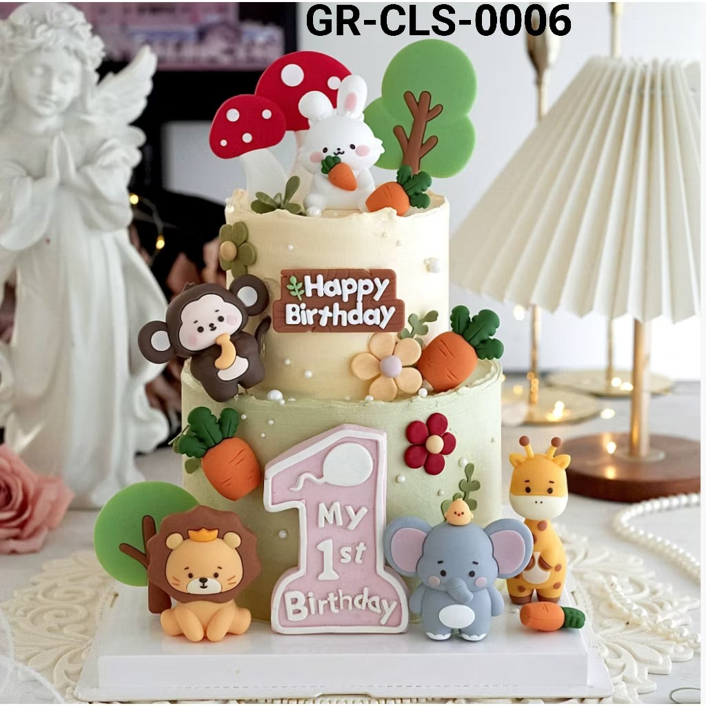 Jual GR-CLS-0006 Cake topper kue figurine farm jungle animal binatang ...