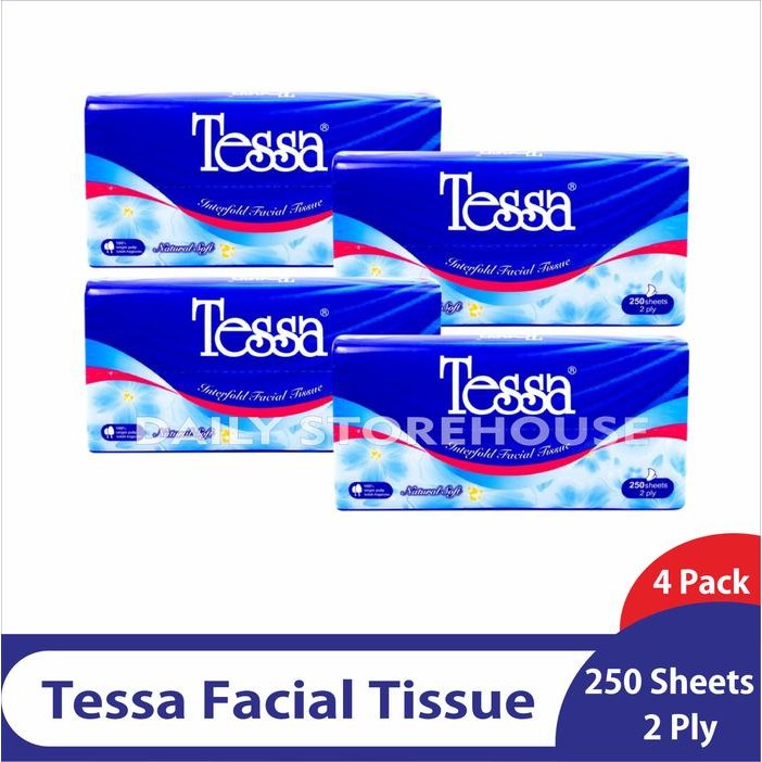 Jual Stok Baru Paket 4 Pack Tissue Tessa Facial 250 Sheets 2 Ply ...