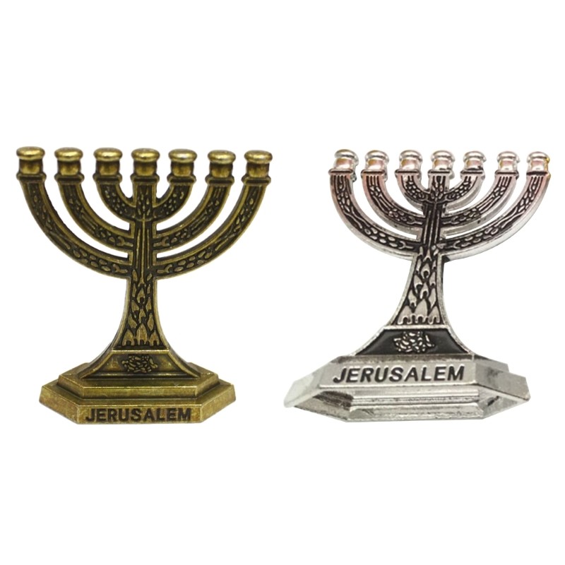 Jual Traditional Jewish Menorah 7 Branch Candlestick Jerusalem Temple ...