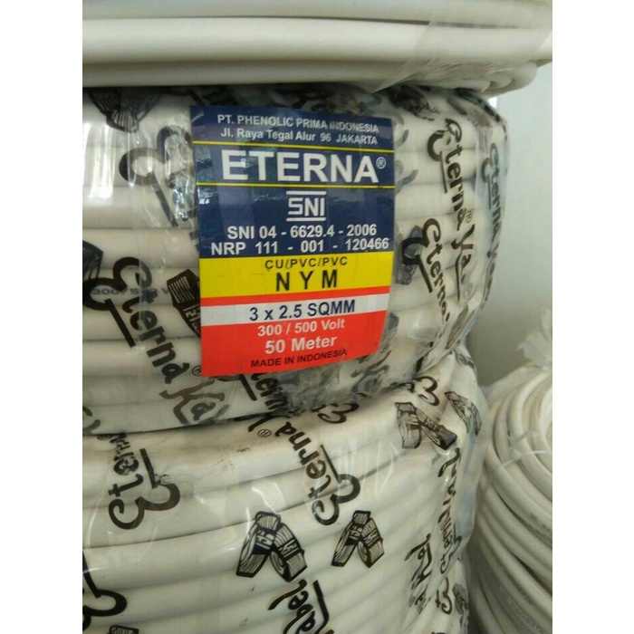 Jual Kabel Eterna 3x2,5 NYM / Kabel Listrik Eterna 3x2.5 50Meter | Shopee Indonesia