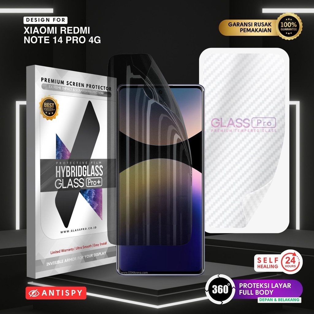 Jual ANTISPY Hybrid Glass For XIAOMI REDMI NOTE 14 PRO 4G - Full Cover ...