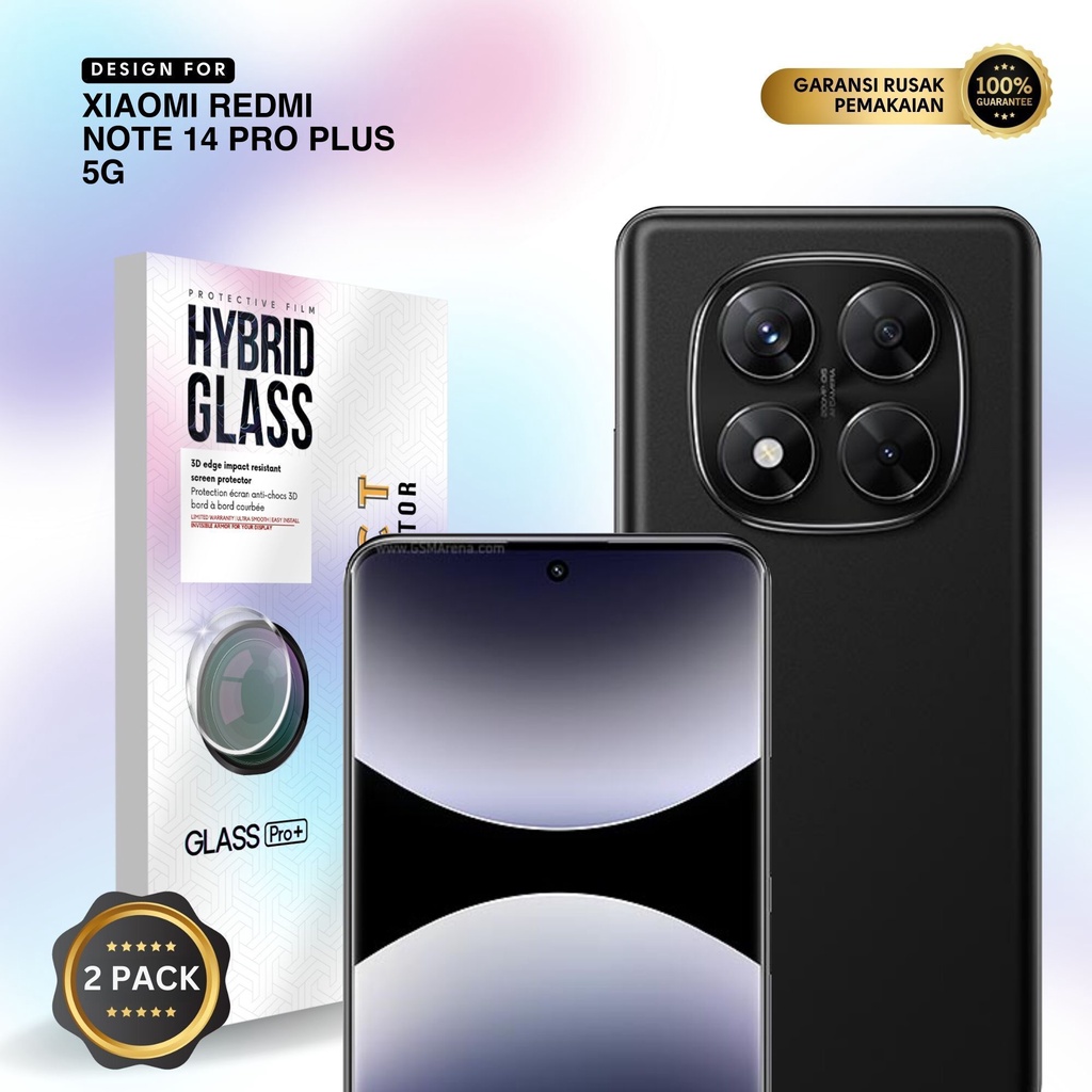 Jual Hybrid Glass Camera For XIAOMI REDMI NOTE 14 PRO PLUS 5G - Full Cover Hydrogel Depan Anti ...