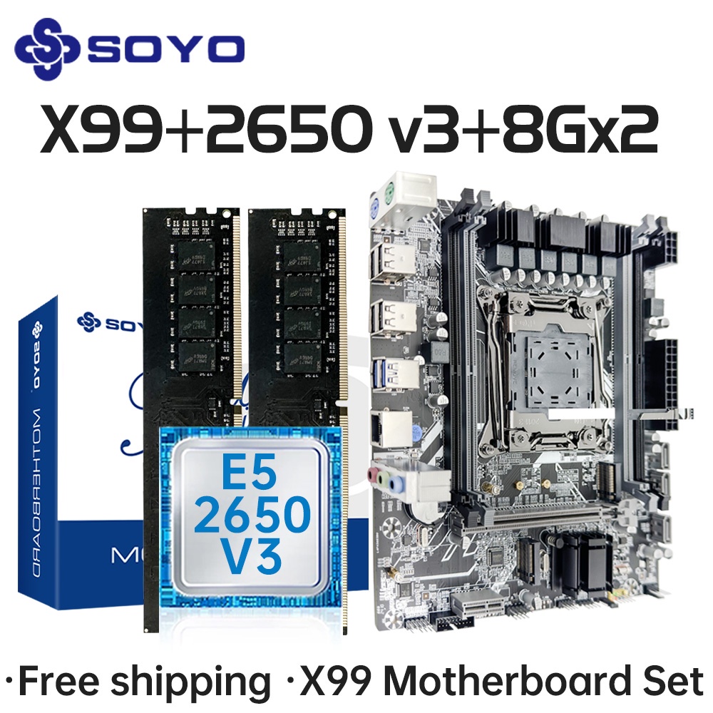 Jual LUXW X99 Motherboard Kit Set With Intel Xeon E5 2650 V3 CPU & Dual-channel DDR4 8Gx2 ...