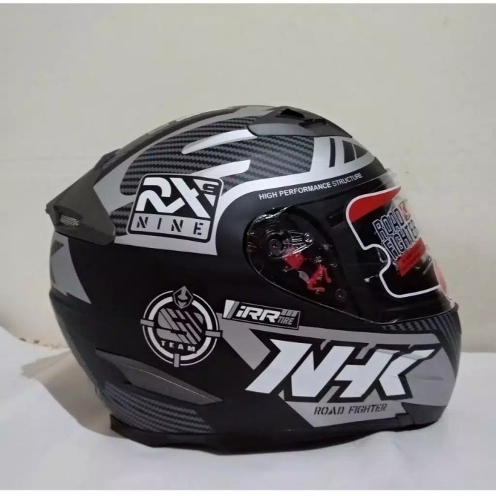 Jual Nhk Helm Rx9 Racer X Black Silver Doff | Shopee Indonesia