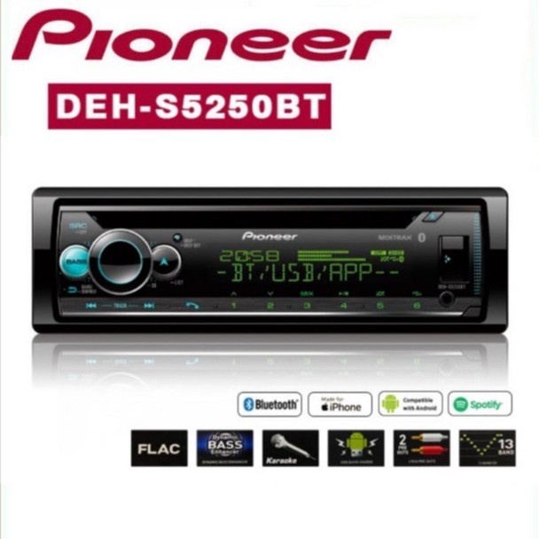 Jual Head Unit Tape Mobil Single Din Pioneer Deh-S5250Bt Cd Usb Bluetooth | Shopee Indonesia