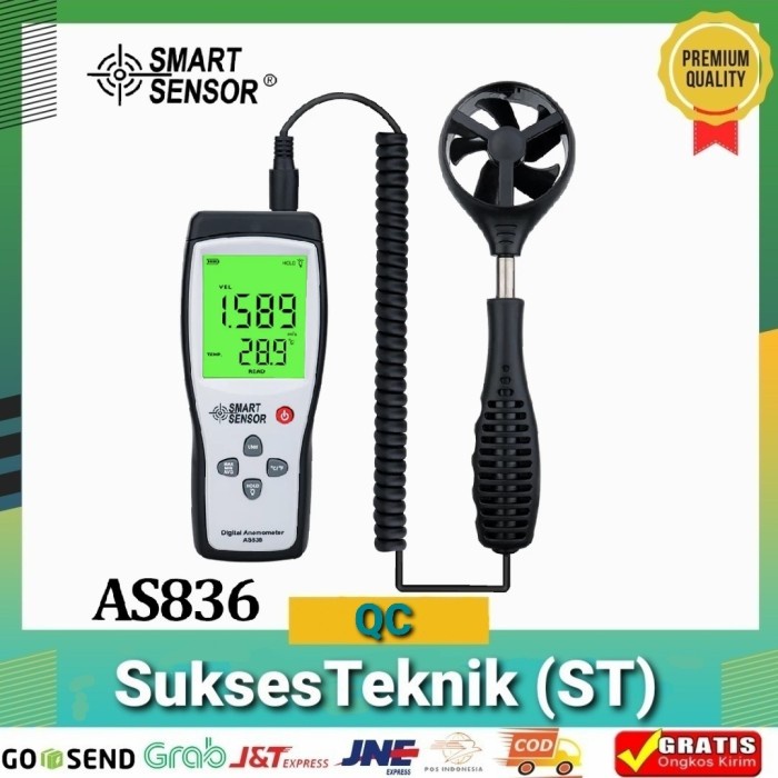 Jual Alat Pengukur Kecepatan Angin / Anemometer Digital Type As836 | Shopee Indonesia
