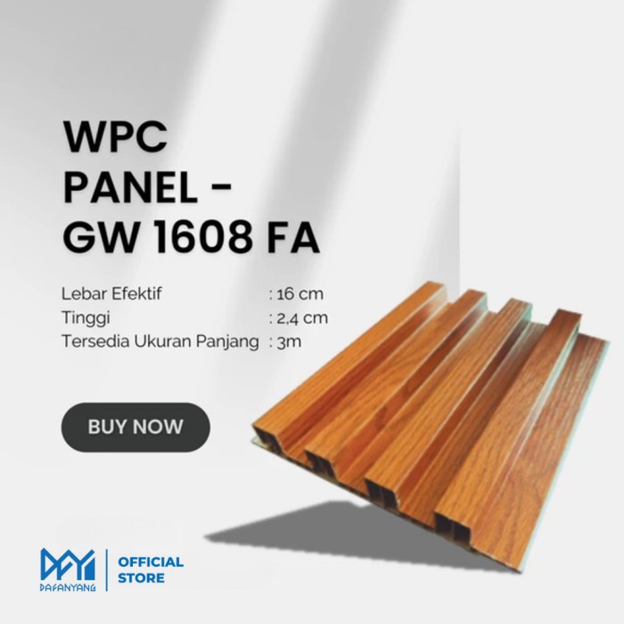 Jual Golden Gw Fa 10 Pcs Wood Wall Panel Wpc Best Quality 3 Meter*16Cm Pvc 1Box Dekorasi Dinding ...