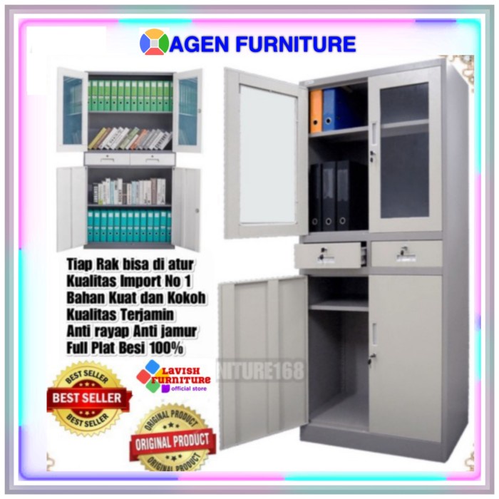 Jual Lemari Arsip Filing Cabinet Besi 4 Pintu 2 Laci La2004 | Shopee ...