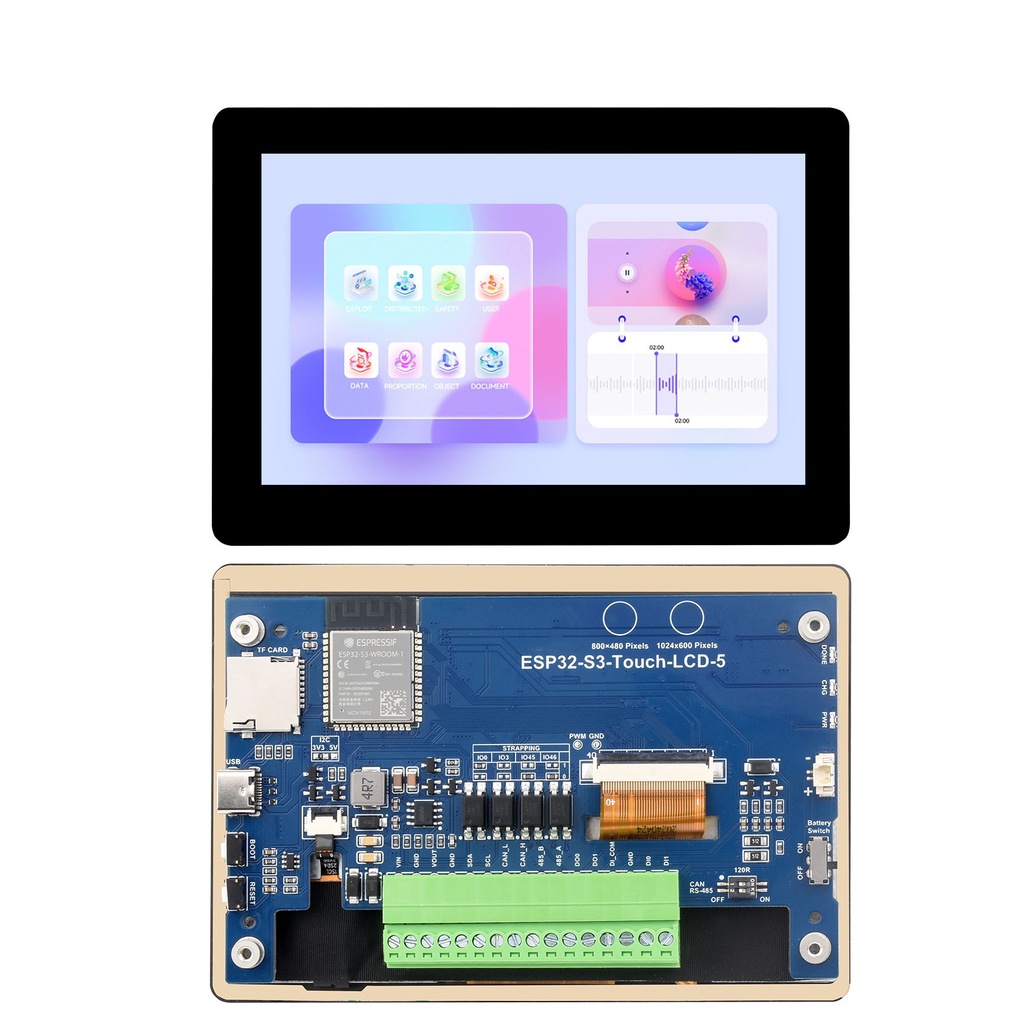 Jual MEPI 5 inch LCD capacitive touch screen development board ESP32-S3 module support WiFi ...