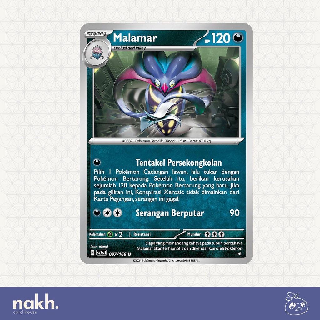 Jual Kartu Pokemon TCG Indonesia bimbingan rasi sv7s 097/166 Malamar | Shopee Indonesia
