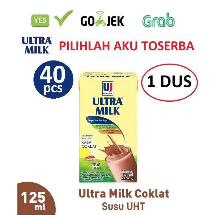 Jual Susu Ultra Coklat (Cokelat) - 125 ml - 1 DUS ISI 40 pcs | Shopee Indonesia