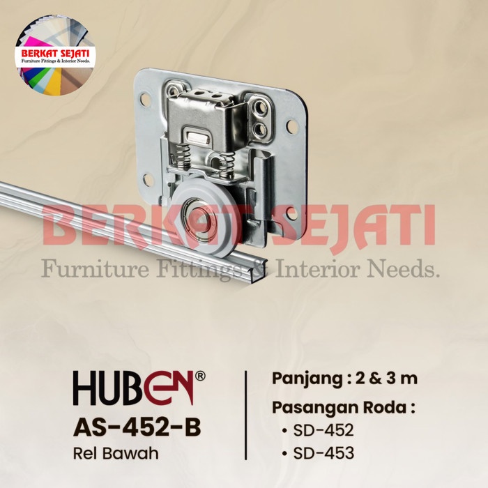 Jual Roda Rel Pintu Lemari Sliding Geser Slow Motion Huben 453 / 3 Pt 3 ...
