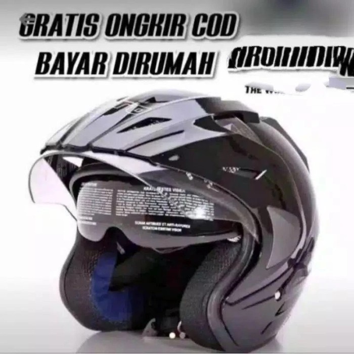 Jual HELM PRIA DEWASA ORIGINAL MURAH ARL JP8 POLOS + DOUBLE VISOR SNI ...