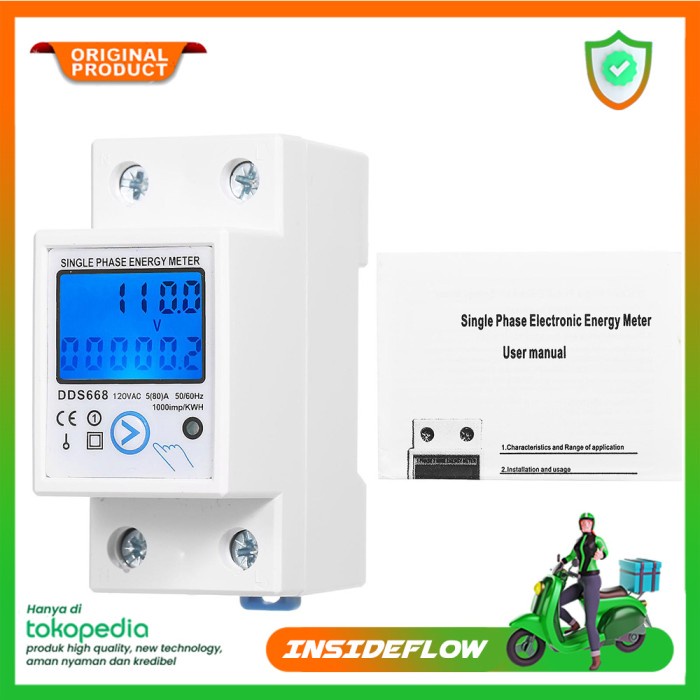 Jual MCB Meteran Listrik Digital LCD Din Rail kWh Meter Single Phase 230V | Shopee Indonesia
