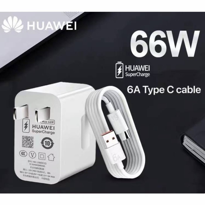 Jual Huawei 66W Max Super Charger With Usb 6A Type-C For Macbook Air Pro M1 | Shopee Indonesia