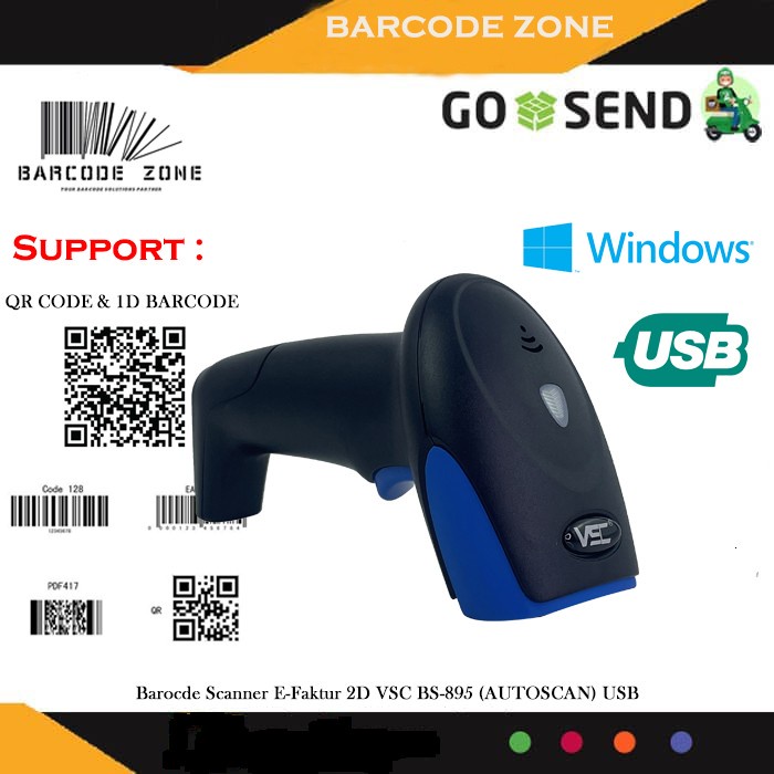 Jual 2D BARCODE SCANNER E-FAKTUR VSC BS-895 (QR CODE-EFAKTUR) TANPA STAND Blue | Shopee Indonesia