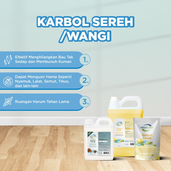 Jual Karbol Sereh Antibacterial Premium Prokleen 5L Konsentrat Berat ...