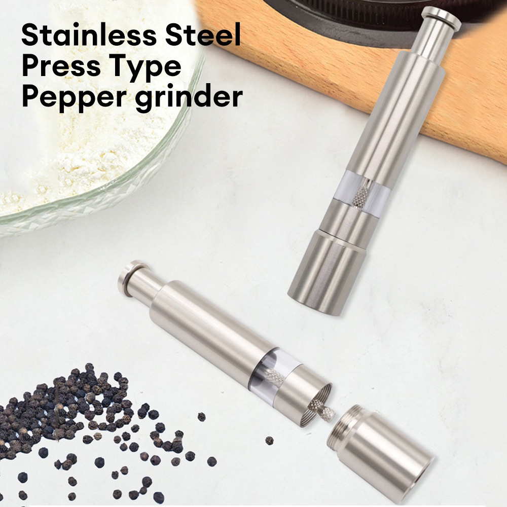 Jual Stainless Steel Salt and Pepper Grinder Thumb Push Button for 1 ...