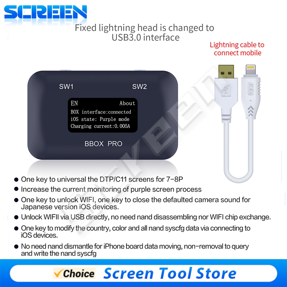 Jual JC JCID BBOX Pro DFU Box Window DCSD Cable IOS A7-A11 One Key ...