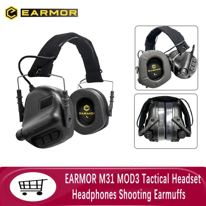 Jual EARMOR M31 MOD3 head-mounted shooting earmuffs tactical | Shopee Indonesia