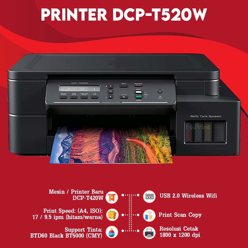 Jual Printer Brother InkTank DCP-T520W DCP T520W Print Scan Copy Wireless DCP-T420W DCP T420W ...