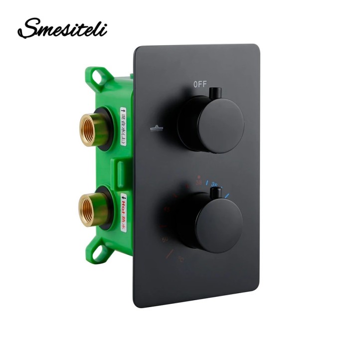 Jual Solid Brass Trim With Volume Theremostatic Mixing Valve 1/2 IPS ...