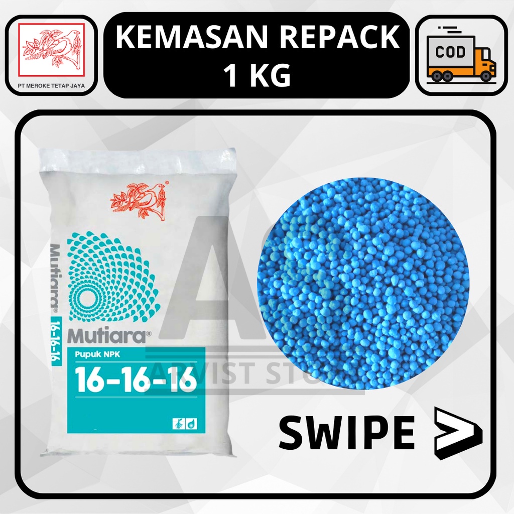 Jual New Pupuk Mutiara Npk 16-16-16 Meroke Kemasan Repack 1 Kg Ready | Shopee Indonesia