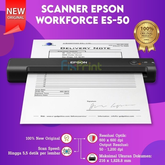 Jual SCANNER Epson Perfection V39II / Scanner EPSON Workforce ES-50 ...