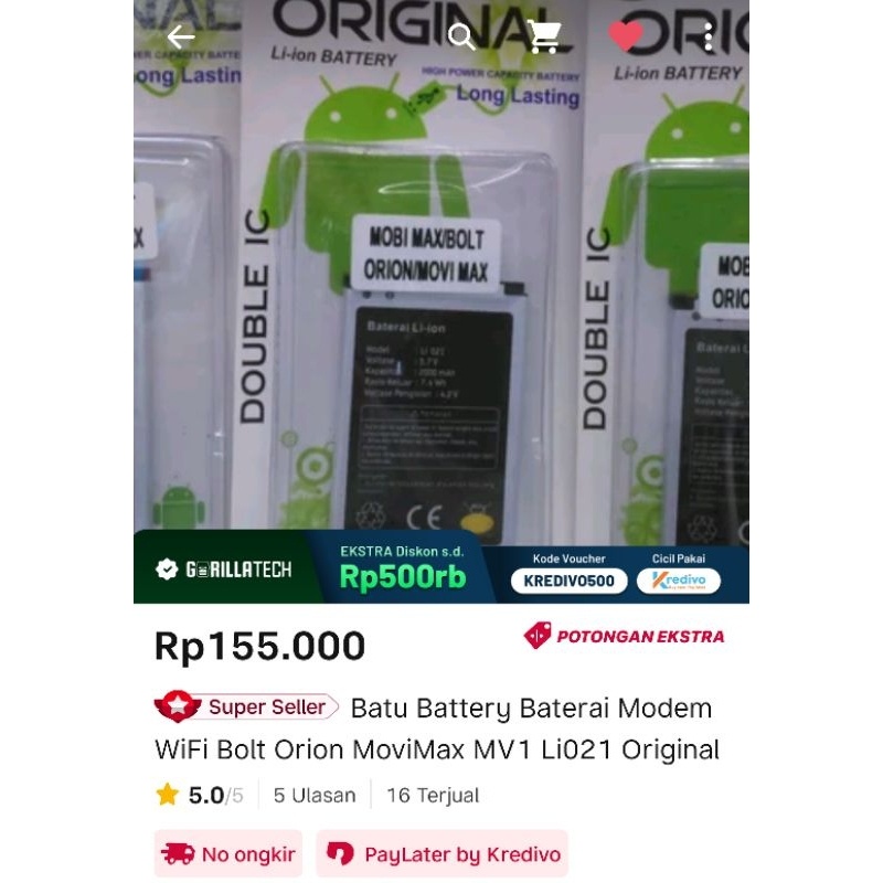 Jual Batu Batre Battery Baterai Modem Wifi Bolt Orion Movimax Mv1 Li021 | Shopee Indonesia