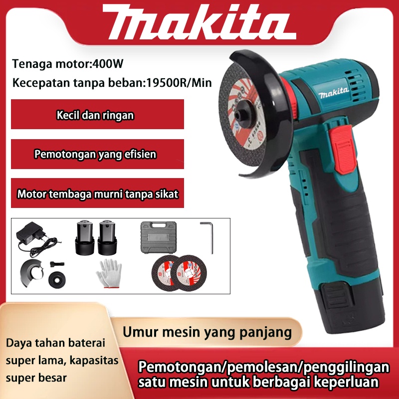 Jual MAKITA Angle Grinder mini Cordless Brushless 3inch Baterai litium 12V/16.8V Mesin Gerinda ...