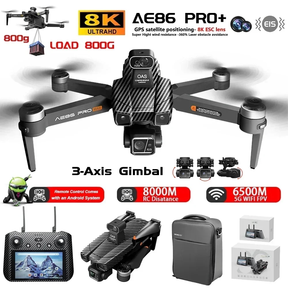 Jual Ae86 Pro Max+ Profesional Drone With 8K Hd Camera 3-Axis Gimbal ...