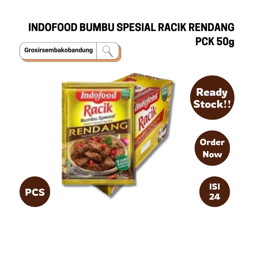 Jual INDOFOOD BUMBU SPESIAL RACIK RENDANG PCK 50g - 1 BOX - Kota ...