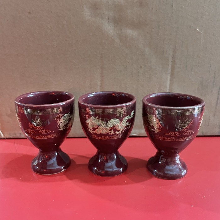 Jual Gelas Merah Maron Naga Kaki Keramik | Shopee Indonesia