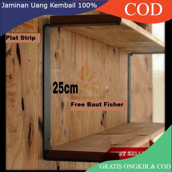 Jual RKK /RAK SIKU AMBALAN MODEL U PLAT STRIP/ BRAKET RAK DINDING ...