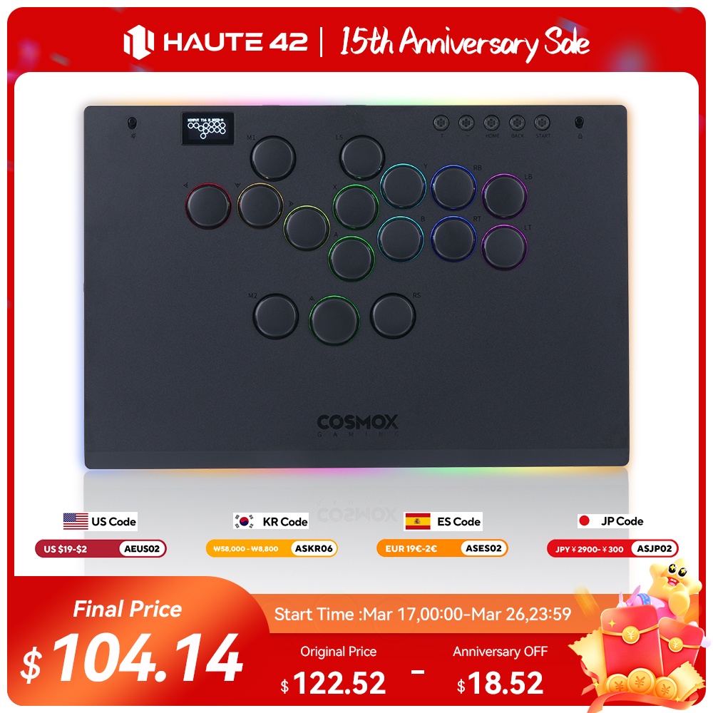 Jual Haute42 Aluminium Alloy Hitbox Leverless Controller Stickless ...