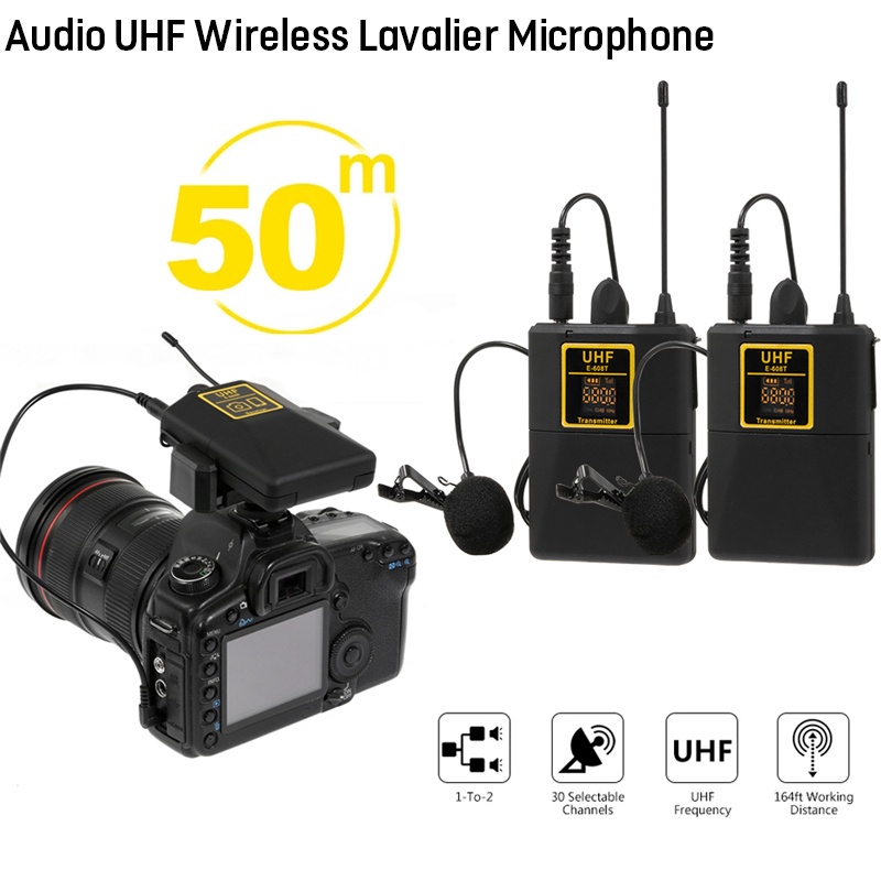 Jual Audio Uhf Wireless Lavalier Microphone With 30 Selectable Channels ...