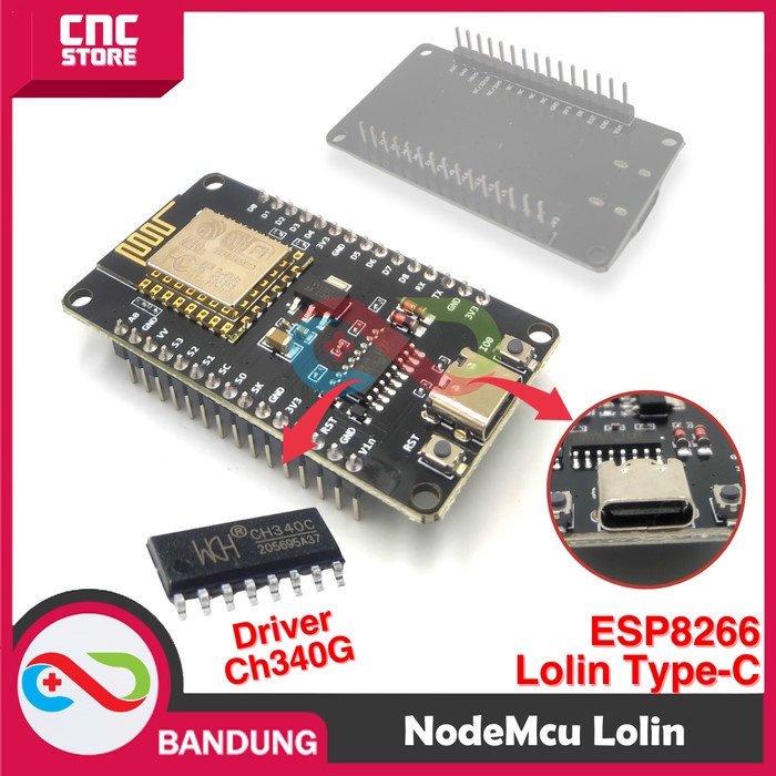 Jual New NODEMCU LUA WIFI V3 4MB 32MBITS CH340 FLASH ESP8266 ESP12 TYPE-C | Shopee Indonesia