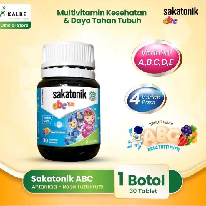 Jual SAKATONIK ABC Rasa Tutti Frutti isi 30 Tablet Vitamin Komplit ...